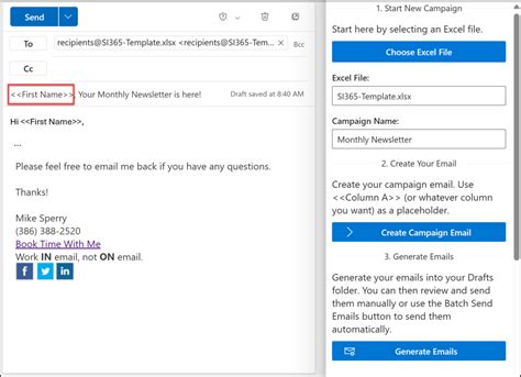 Creating Your Campaign Email Sperry Software