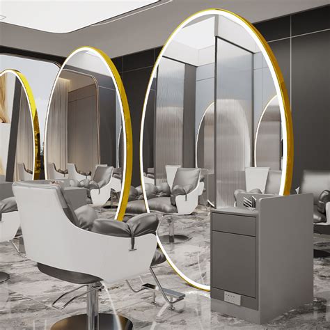 New Fashion Big Size Salon Mirror Customized Led Light Styling Station