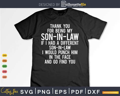 Thank You For Being My Son In Law Svg Png Cut Files Silhouettefile