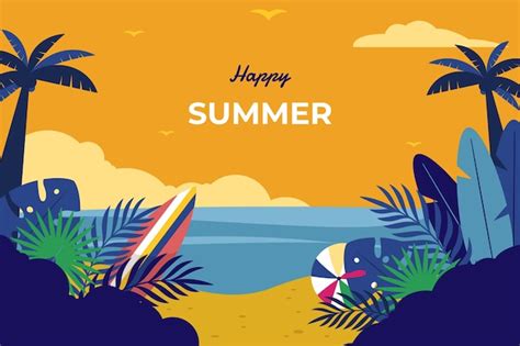 Premium Vector Flat Background For Summertime