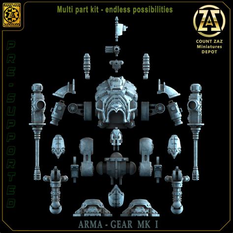 3d Printable Armour Gear Squire Class Fighting Mech By Adam Rodgers