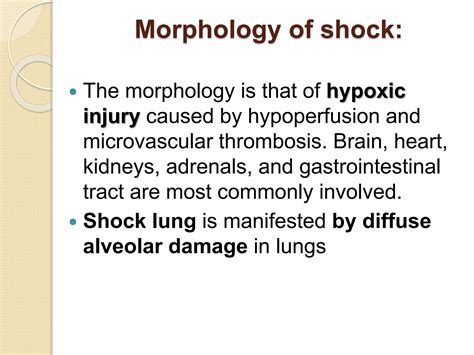 Pathology Pathogenesis Types Of Shockpptx