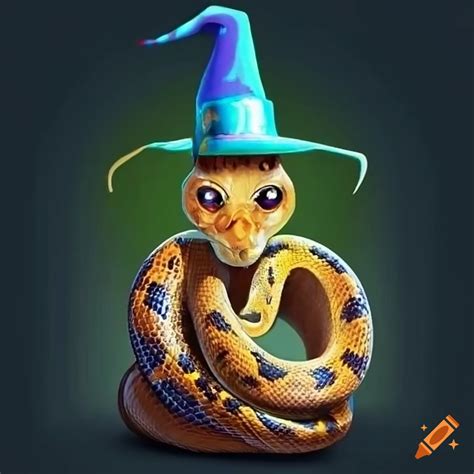 Python Wearing A Wizard Hat On Craiyon