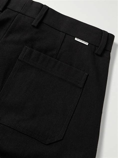 Acne Studios Ayonne Straight Leg Cotton Blend Twill Trousers Black