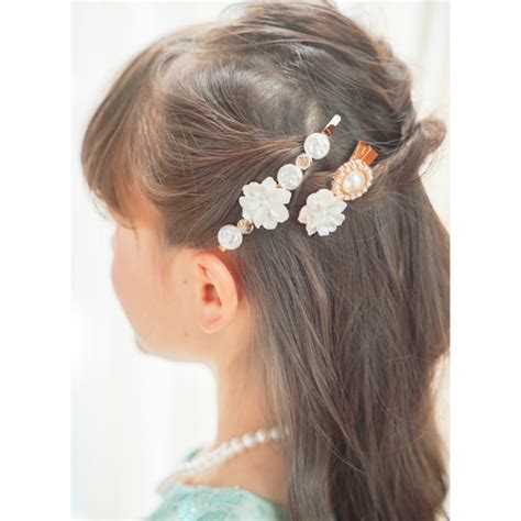 エレガントなパールフラワーヘアアクセサリー ヘアクリップ ヘアピン 品番：catk0003494 ｜catherine Cottage（キャサリンコテージ）のキッズファッション通販
