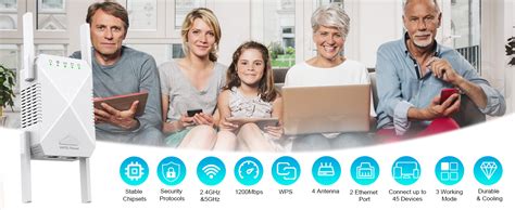 WiFi Extender Fastest WiFi Booster Mbps Dual Band GHz GHz WiFi Extenders Signal