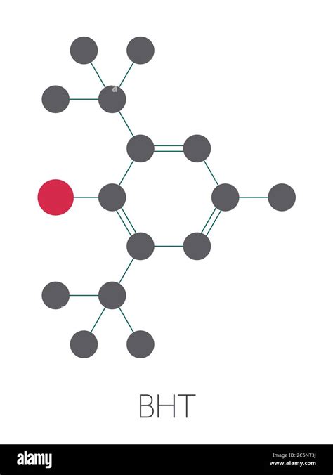Butylated Hydroxytoluene Bht Antioxidant Molecule Stylized Skeletal