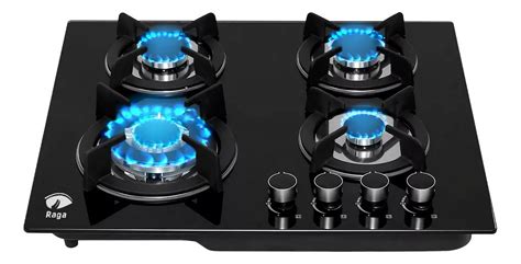 Estufa De Mesa Parrilla A Gas 4 Quemadores Cristal Templado Color