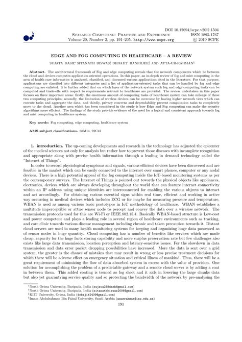 PDF Edge And Fog Computing In Healthcare A Review