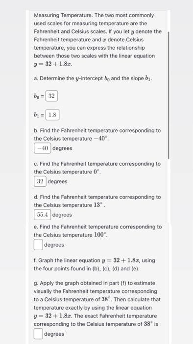 Solved Measuring Temperature The Two Most Commonly Used