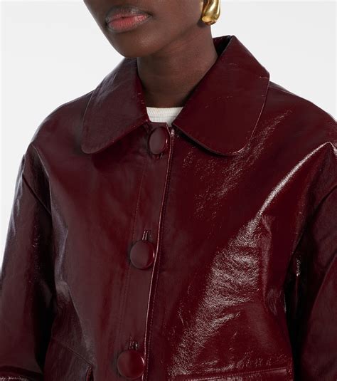 Leather Jacket In Burgundy Self Portrait Mytheresa