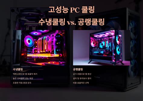 고성능 Pc 쿨링 수냉쿨링 Vs 공랭쿨링 최적의 선택 방법