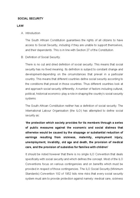 Social Security Law Overview Key Concepts And Grants In Sa Law 2025