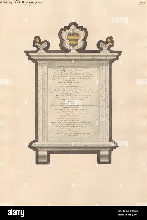 Memorial To Jacob Augustus Blondel From Stepney Church Between 1796 And 1811 By Daniel Lysons
