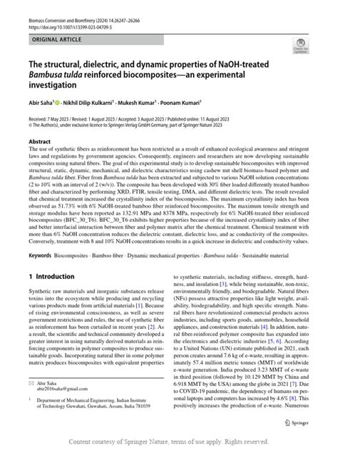 The Structural Dielectric And Dynamic Properties O Pdf Composite