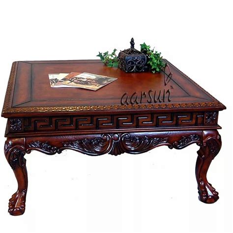 Teak Wood Square Italian Center Table Designs Without Storage At