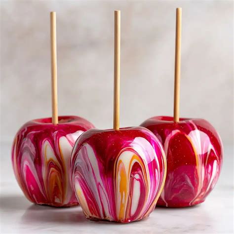 Marbled Effect Candy Apples Recipe Colorful And Sweet Delight