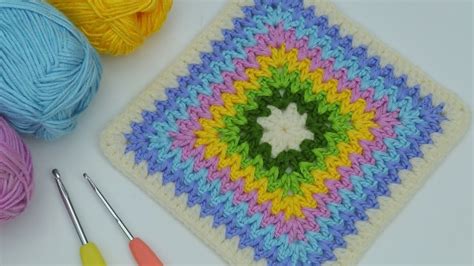 Crochet A Perfect Granny Square Solid Colourful Granny Square Tutorial