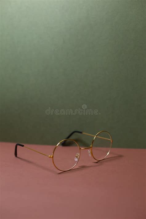Glasses In A Thin Frame On A Plain Background Stock Image Image Of