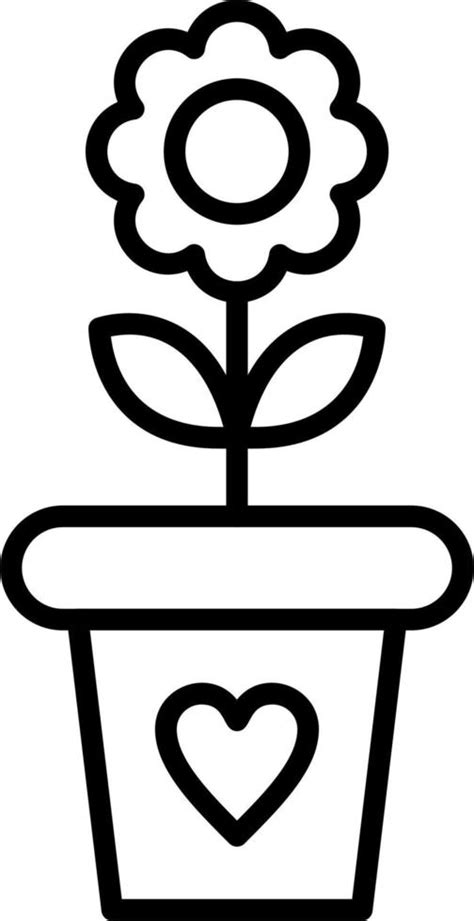 Flower Pot Vector Icon 20015889 Vector Art At Vecteezy