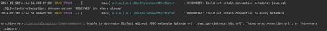 [hhh000339] could not obtain connection metadata java sql