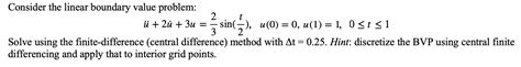 solved consider the linear boundary value