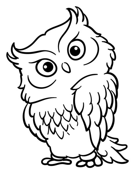 Omalovánka Kreslená Sova K Vytisknutí Zdarma