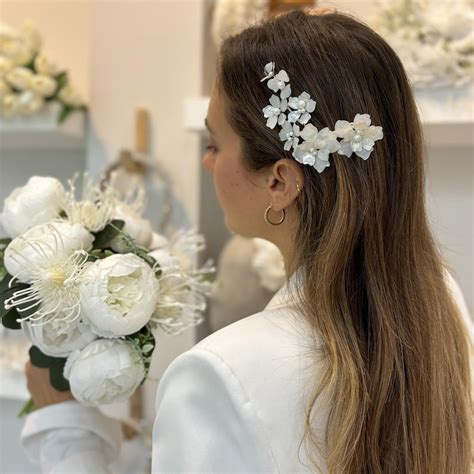 Floral Bridal Hair Vine Handmade Double Sided Flower Hairpiece Etsy
