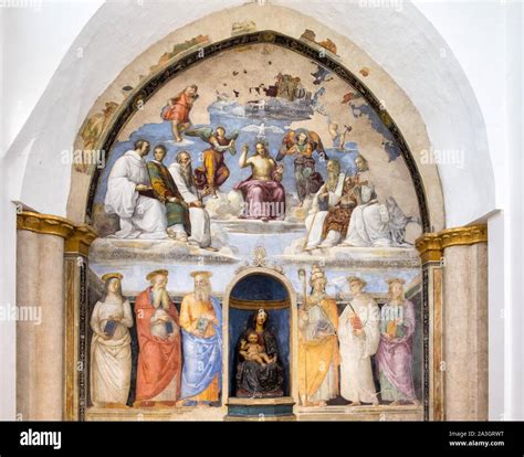 Chapel Above Trinity With Holy Fresco By Raffaello Santi Called
