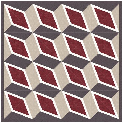 3d Cube Quilt Block Pattern Modern Geometric Design Pdf Download