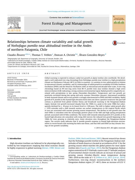 Pdf Relationships Between Climate Variability And Radial Growth Of