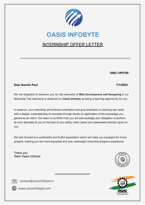 Kavish Paul On Linkedin Webdevelopment Internship Oasisinfobyte
