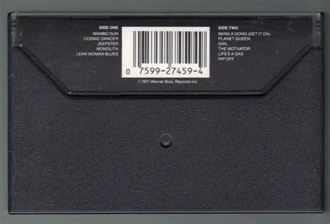 T Rex Electric Warrior Reprise C10 Cassette Tape