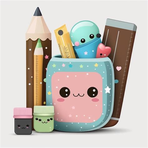 Premium Photo There Is A Cute Container With A Pencil Generative Ai
