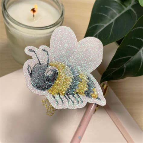 Bumblebee Glitter Die Cut Sticker Laptop Or Macbook Decal Large Bee