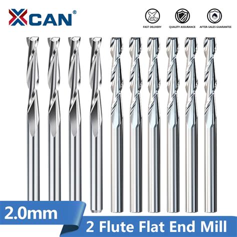 Xcan 10pcs 직경 20mm 2 플루트 플랫 엔드 밀 3175mm 생크 나선형 라우터 비트 Cnc 마이크로 엔드 밀