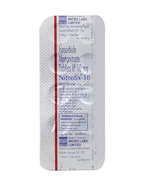 Nitrofix 10mg Tablet 10s Buy Medicines Online At Best Price From