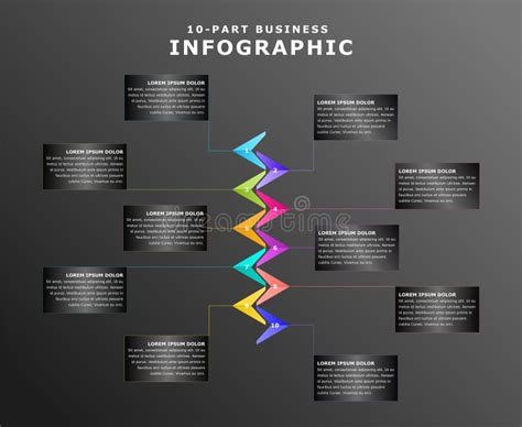 10 Part Business Infographic For Timelines Process Stages And