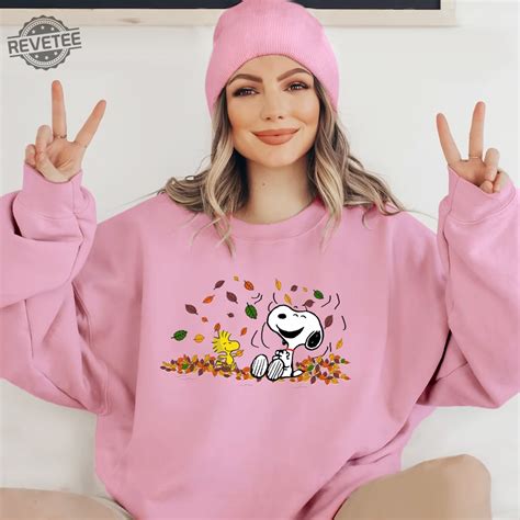 Fall Snoopy Sweatshirt Snoopy With Woodstock Autumn Leaves Pumpkin