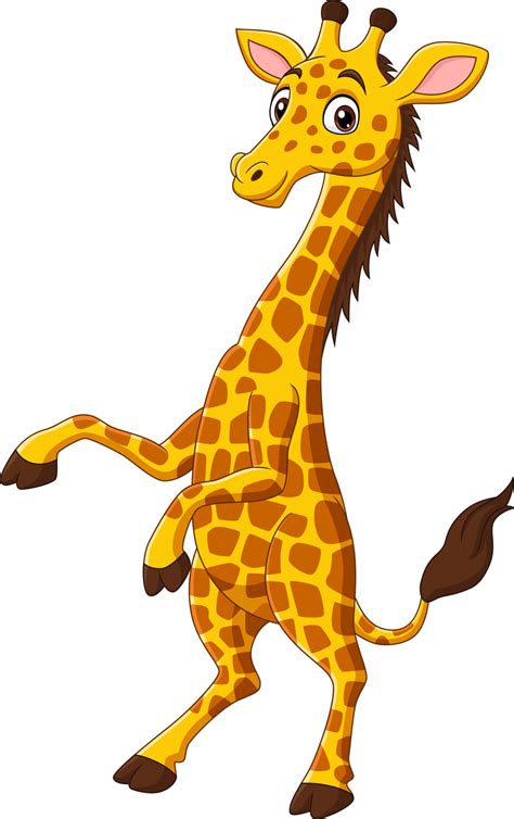 Download Cartoon Giraffe Standing On Its Hind Legs Vector