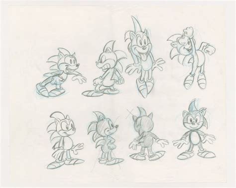 Sonic The Hedgehog Hand Drawn Model Sheet C 1990s Id Jan24271