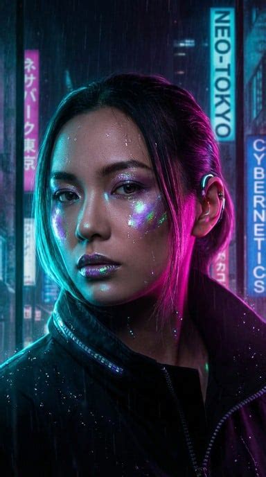 Free Bioluminescent Cyberpunk Portrait Image Cyberpunk Neon