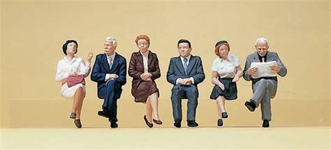Preiser 10434 Seated Passengers Figure Set Ho Scale