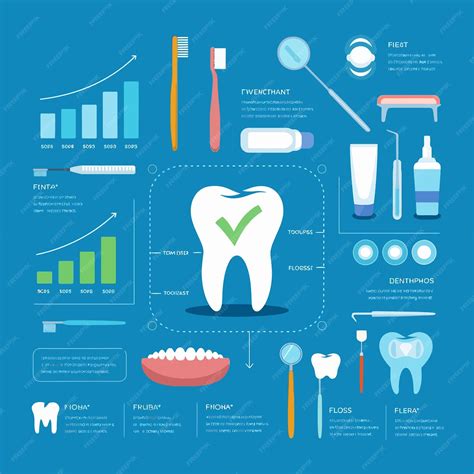 A Blue Background With A Diagram Of A Toothbrush And Toothpaste