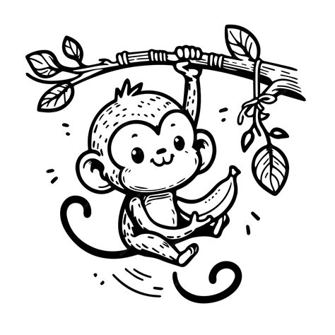 Free Vector Monkey Outline Drawing Premium Ai Generated Vector