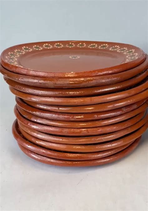 Wholesale Mexican Plate Round 10 Inch 24pc Platos Barro Mayoreo
