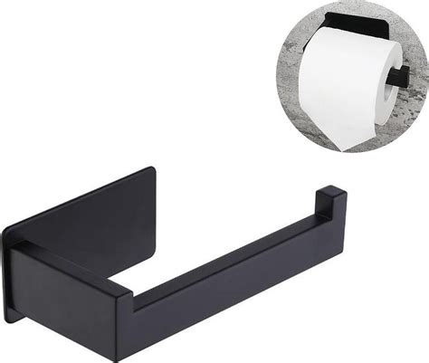 Toiletrolhouder Zonder Boren Zwart Wc Rolhouder Zelfklevend Bol