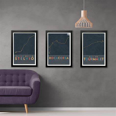 Stelvio Pass Cycling Route Map Bormio Art Print Pedal Strokes Design