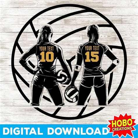 Two Volleyball Girl Player Svg Volleyball Mom Svg Customized