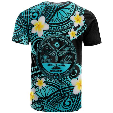 Marshall Islands Crest Custom Personalised T Shirt Plumeria
